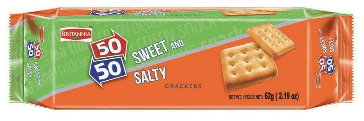 Buy Britannia 50-50 Sweet & Salty Biscuits Online | Alli Bhavan