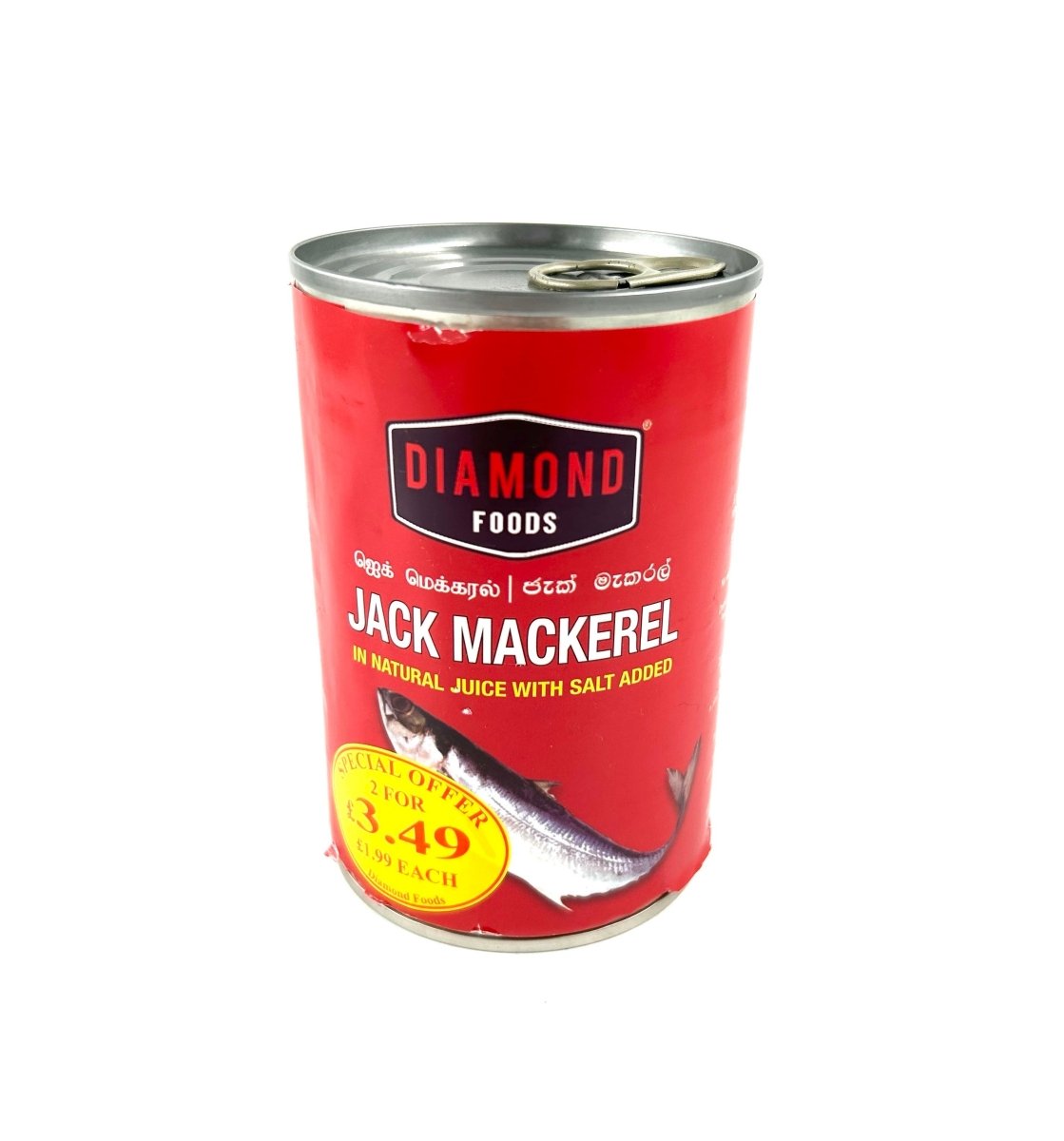 Diamond Jack Mackerel In Natural Juice With Salt Added 425g – Alli Bhavan