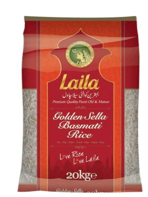 LAILA GOLDEN SELLA BASMATI RICE - 20KG – Alli Bhavan