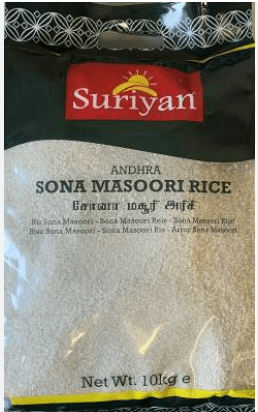 Suriyan Andhra Sona Masoori Rice - 10kg – Alli Bhavan