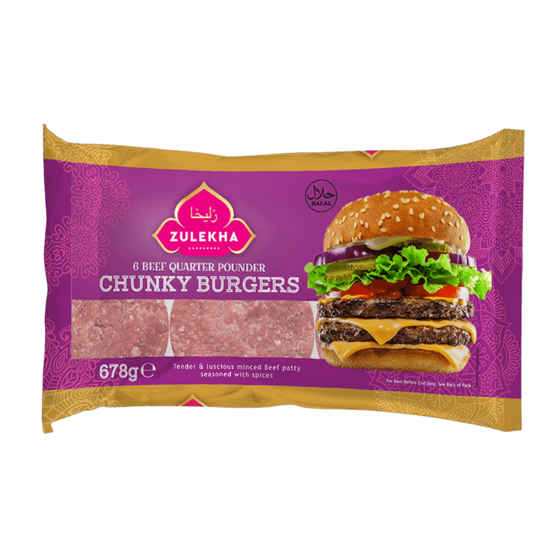Buy Zulekha Beef Quarter Pounder Burgers Online | Alli Bhavan